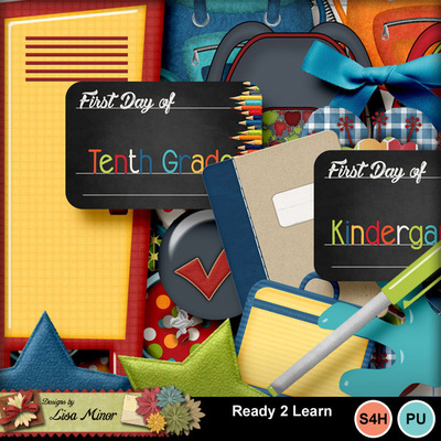 Digital Scrapbooking Kits | Ready 2 Learn-(LisaMM) | Kid Fun, School ...