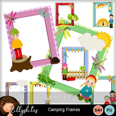 Digital Scrapbooking Kits | Camping Frames-(lillysk) | Boys, Camping ...