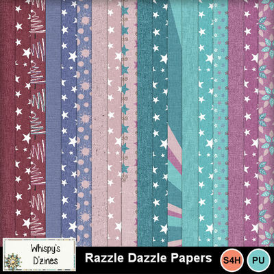 Digital Scrapbooking Kits | Razzle Dazzle Paper Pack-(Whispy ...