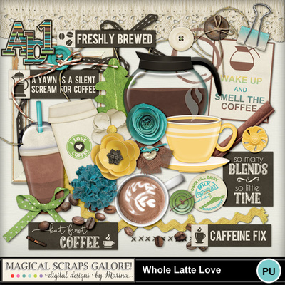 Digital Scrapbooking Kits | Whole Latte Love-(MSG) | Entertainment ...