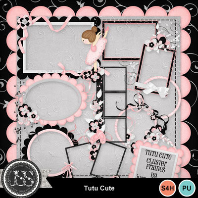 Digital Scrapbooking Kits | Tutu Cute Cluster Frames | Girls | MyMemories