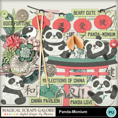 Digital Scrapbooking Kits | Panda-Monium-(MSG) | Animals - Pets, Babies ...