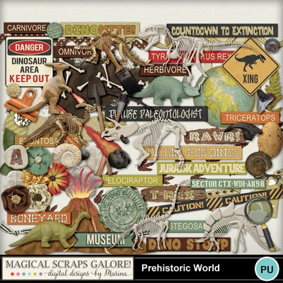 Digital Scrapbooking Kits | Prehistoric World-(MSG) | Boys ...