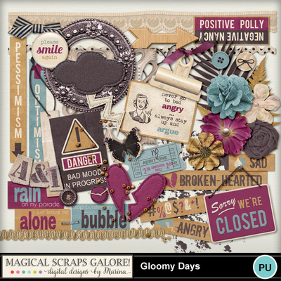Digital Scrapbooking Kits | Gloomy Days-(MSG) | Boys, Everyday, Family ...