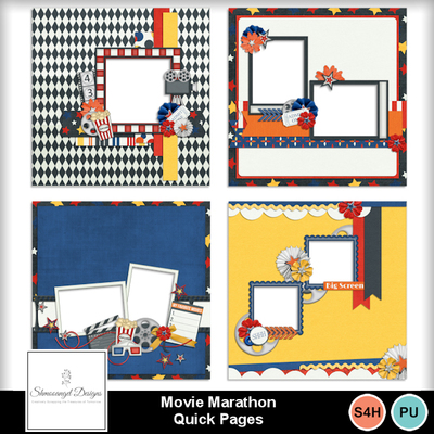 Digital Scrapbooking Kits | Movie Marathon Quick Pages-(Shmoang ...