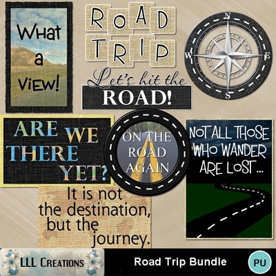Digital Scrapbooking Kits | Road Trip Bundle-(LLLCrtn) | Family ...