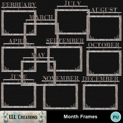 Digital Scrapbooking Kits | Month Frames-(LLLCrtn) | Calendars ...