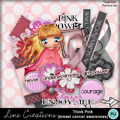 Digital Scrapbooking Kits | Think Pink-(LinsCre) | | MyMemories