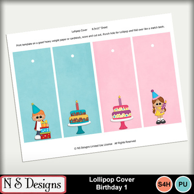 Digital Scrapbooking Kits | Lollipop Cover-Birthday 1-(NSD) | Birthdays ...