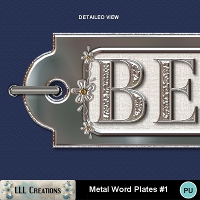 Digital Scrapbooking Kits | Metal Word Plates 1 | Decorative, Family ...