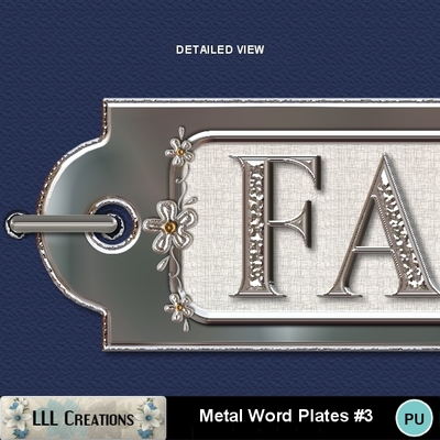 Digital Scrapbooking Kits | Metal Word Plates 3 | Decorative, Family ...
