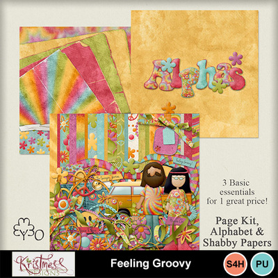 Digital Scrapbooking Kits | Feeling Groovy Trio-(Kmess) | Heritage ...