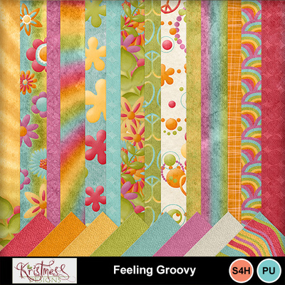 Digital Scrapbooking Kits | Feeling Groovy Trio-(Kmess) | Heritage ...
