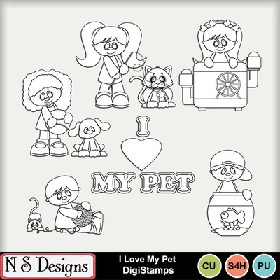 Digital Scrapbooking Kits | Love My Pet DigiStamp-(NSD) | Animals ...