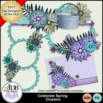 Digital Scrapbooking Kits | Celebrate Spring Clusters-(ADBD) | Seasons ...