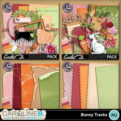 Digital Scrapbooking Kits | Bunny Tracks Bundle-(carolnb) | Birthdays ...