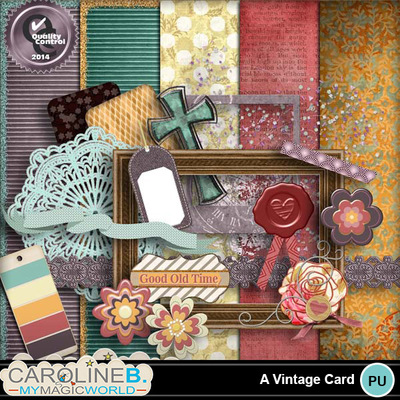 Digital Scrapbooking Kits | A Vintage Card 2-(carolnb) | Birthdays ...