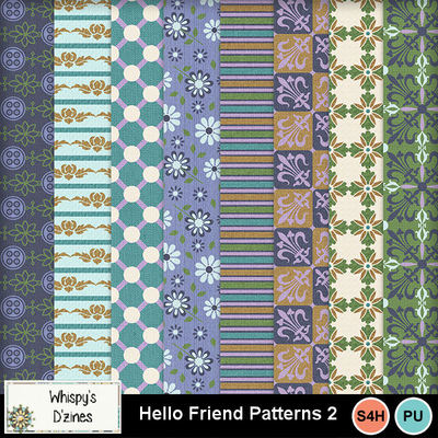 Digital Scrapbooking Kits | Hello Friend Patterns 2-(Whispy) | Everyday ...