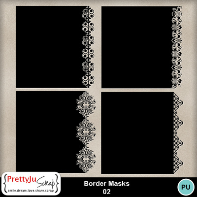 Digital Scrapbooking Kits | Border Masks Col1-(P-Ju)-(P-Ju ...
