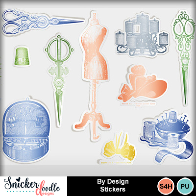 Digital Scrapbooking Kits | By Design Stickers-(Snicker) | Everyday ...