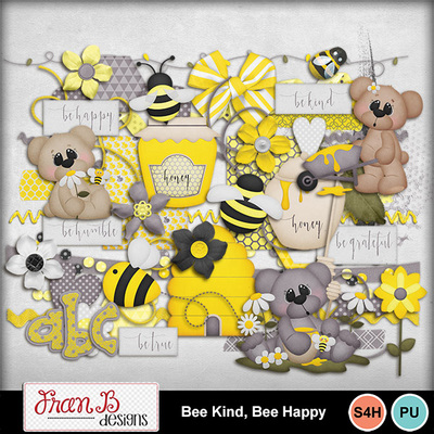 Digital Scrapbooking Kits | Bee Kind Bee Happy-(FranB) | Animals - Pets ...