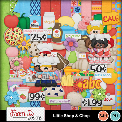 Digital Scrapbooking Kits | Little Shop and Chop-(FranB) | Boys, Food ...