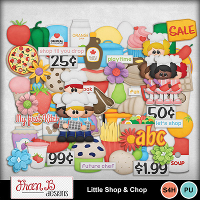 Digital Scrapbooking Kits | Little Shop and Chop-(FranB) | Boys, Food ...