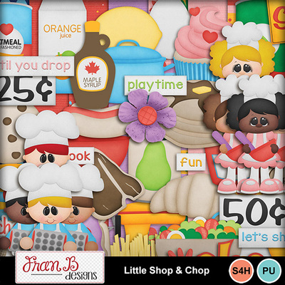 Digital Scrapbooking Kits | Little Shop and Chop-(FranB) | Boys, Food ...