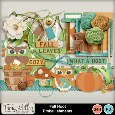 Digital Scrapbooking Kits | Fall Hoot Embellishments-(TMD) | Everyday ...