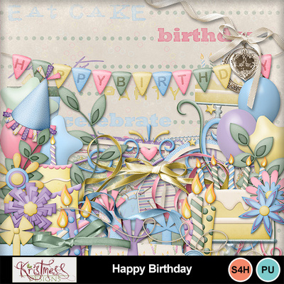 Digital Scrapbooking Kits | Happy Birthday Trio-(Kmess) | Birthdays ...