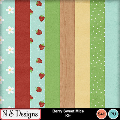 Digital Scrapbooking Kits | Berry Sweet Mice Kit-(NSD) | Food - Recipes ...