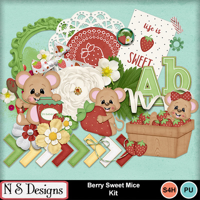 Digital Scrapbooking Kits | Berry Sweet Mice Kit-(NSD) | Food - Recipes ...