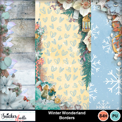 Digital Scrapbooking Kits | Winter Wonderland Borders-(Snicker ...