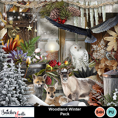 Digital Scrapbooking Kits | Woodland Winter Pack-(Snicker) | Memories ...