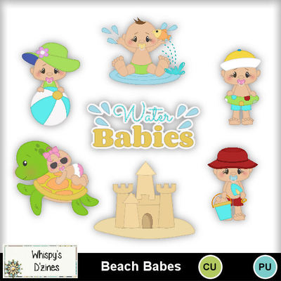 Digital Scrapbooking Kits | Beach Babes Clipart Set-(Whispy) | Babies ...