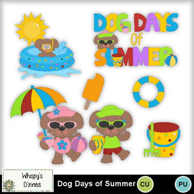 Digital Scrapbooking Kits | Dog Days of Summer-(Whispy) | Animals ...