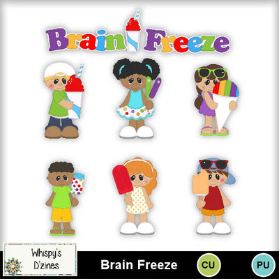 Digital Scrapbooking Kits | Brain Freeze-(Whispy) | Commercial Use, Kid ...