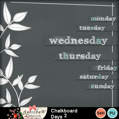 Digital Scrapbooking Kits | Chalkboard Days 2-(aniaw) | Calendars ...