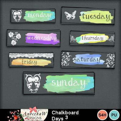 Digital Scrapbooking Kits | Chalkboard Days 3-(aniaw) | Calendars ...