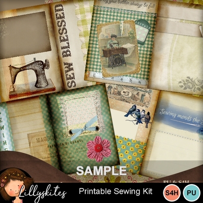 Digital Scrapbooking Kits | Printable Sewing Kit-(lillysk) | Craftable ...