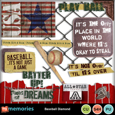 Digital Scrapbooking Kits | Baseball Diamond-(MyMem) | Sports | MyMemories