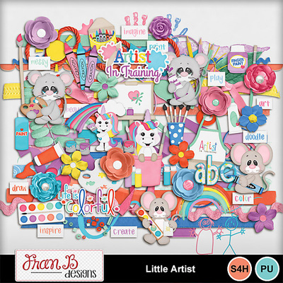 Digital Scrapbooking Kits | Little Artist-(FranB) | Kid Fun, School ...
