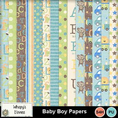 Digital Scrapbooking Kits | Baby Boy Paper Pack-(Whispy) | Babies, Boys ...