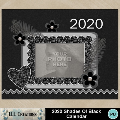 Digital Scrapbooking Kits | 2020 Shades of Black Calendar-(LLLCrtn ...