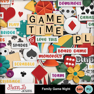 Digital Scrapbooking Kits | Family Game Night-(FranB) | Entertainment ...