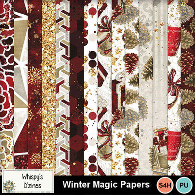 Digital Scrapbooking Kits | Winter Magic Paper Pack-(Whispy) | Seasons ...