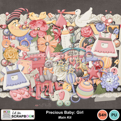 Digital Scrapbooking Kits | Precious Baby Girl Kit-(LMScrap) | Babies ...