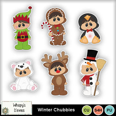 Digital Scrapbooking Kits | Winter Chubbies Clip Art Set-(Whispy ...