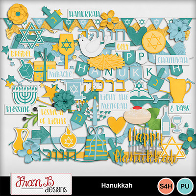 Digital Scrapbooking Kits | Hanukkah-(FranB) | Holidays - Hanukkah ...