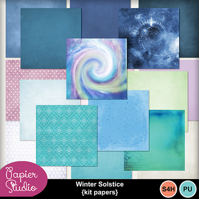 Digital Scrapbooking Kits | Winter Solstice full kit-(paperst) | Nature ...
